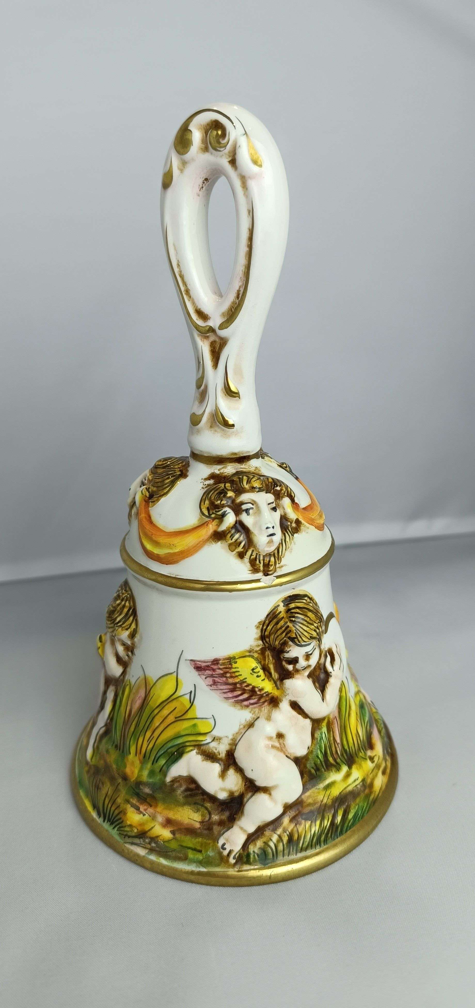Винтажный фарфоровый колокольчик Capodimonte, Италия 1960-е гг.Ручная ...